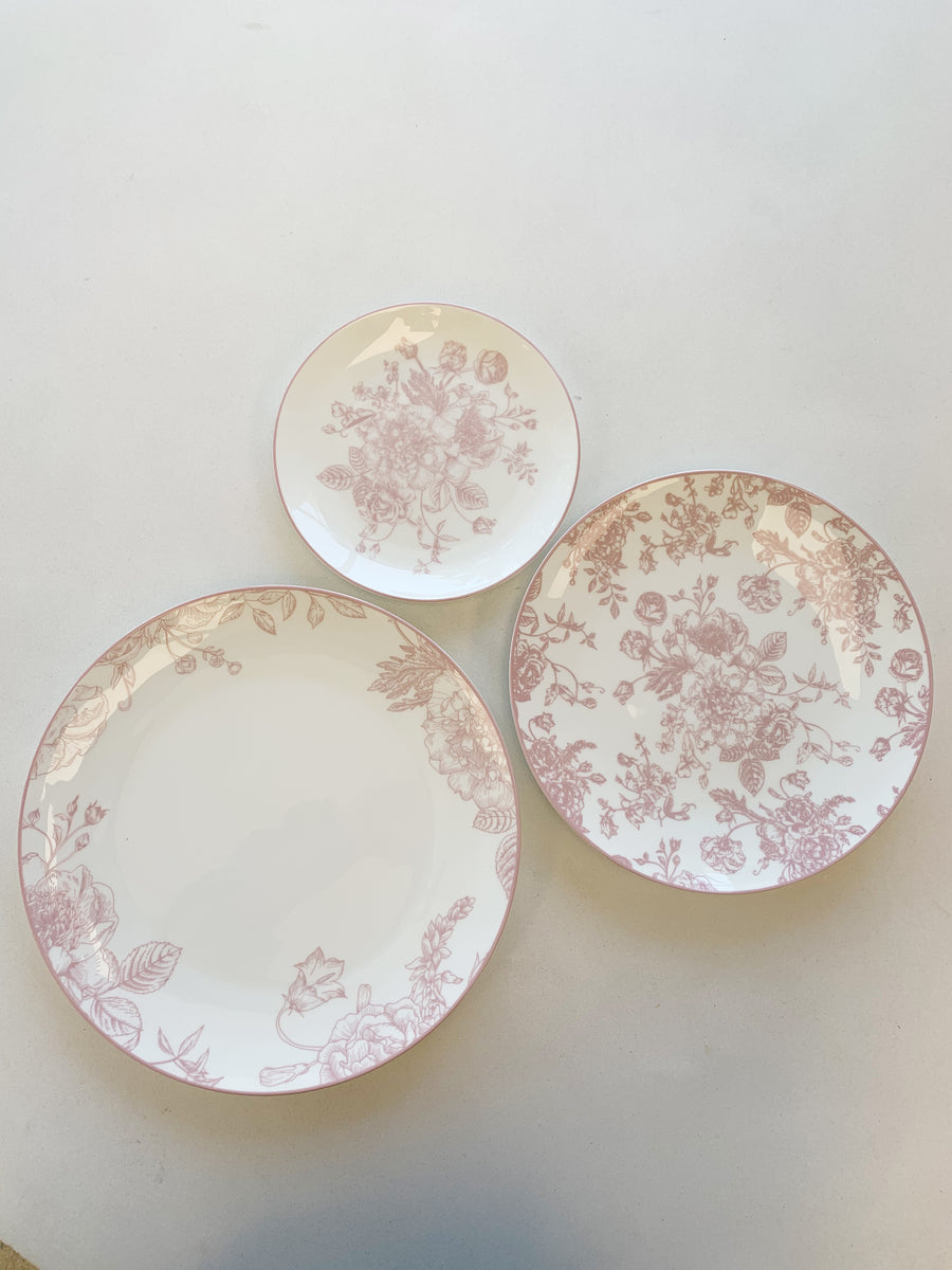 Pink Toile Dinnerware – Soirée8